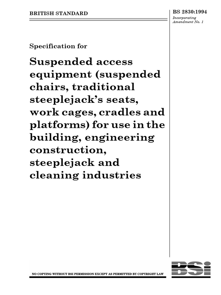BS 2830 (Suspended Access Equipment) | Download Free PDF | Rope | Welding