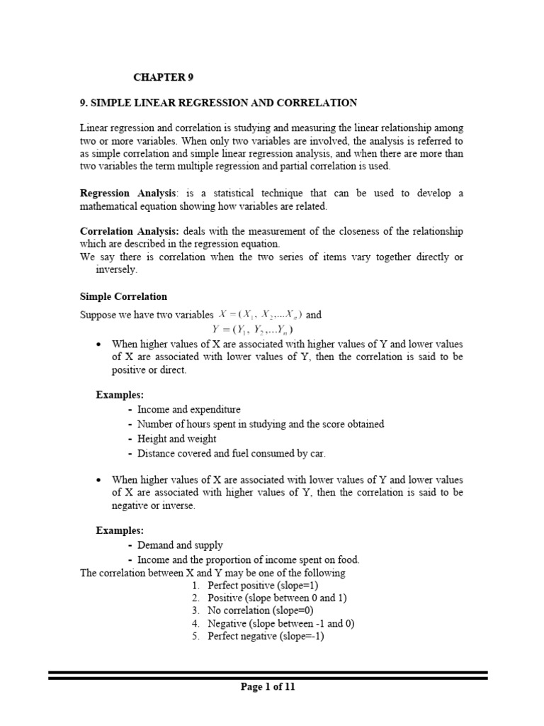 Chapter-9-Simple Linear Regression & Correlation | Download Free PDF | Linear Regression | Least ...