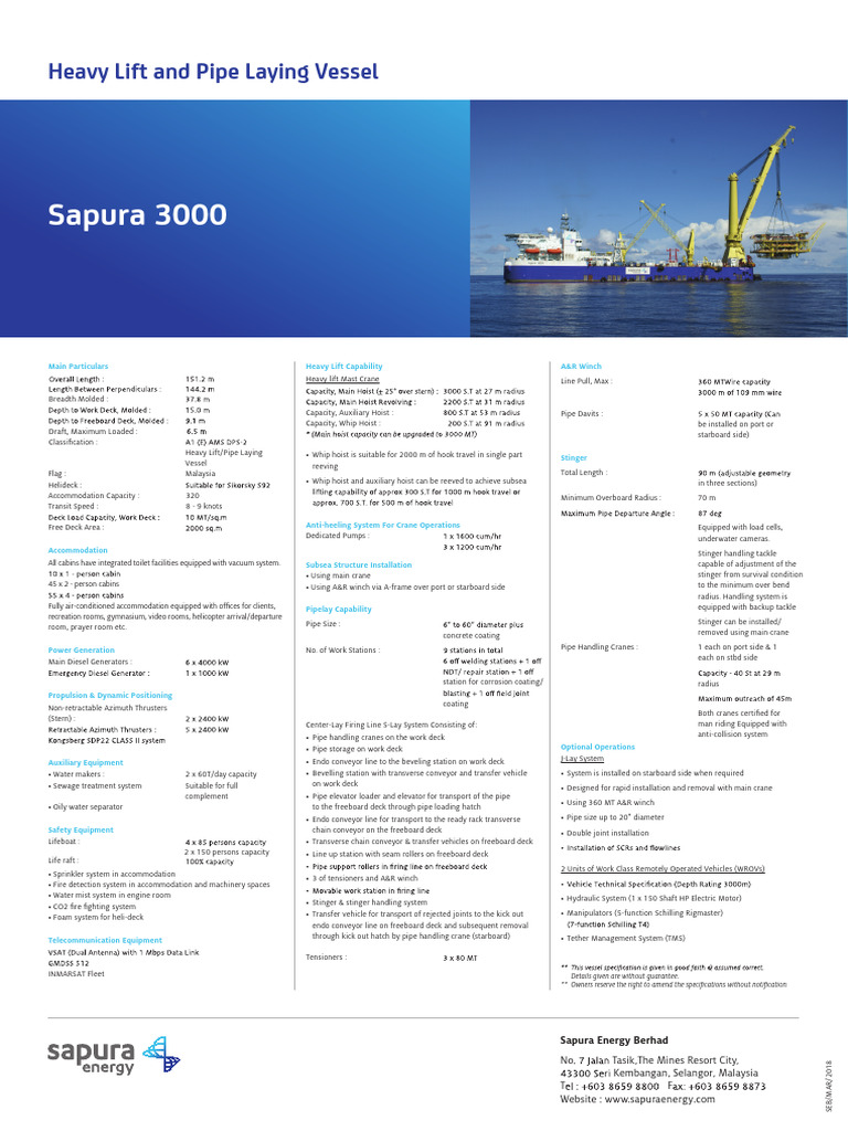 Seb Sapura 3000 | PDF | Crane (Machine) | Elevator