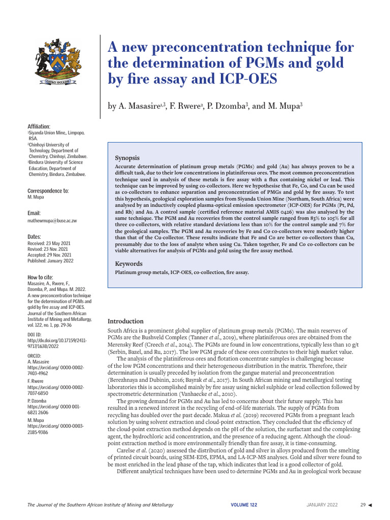 Pe-Con PGM ICP-OES | PDF | Metallurgical Assay | Physical Sciences