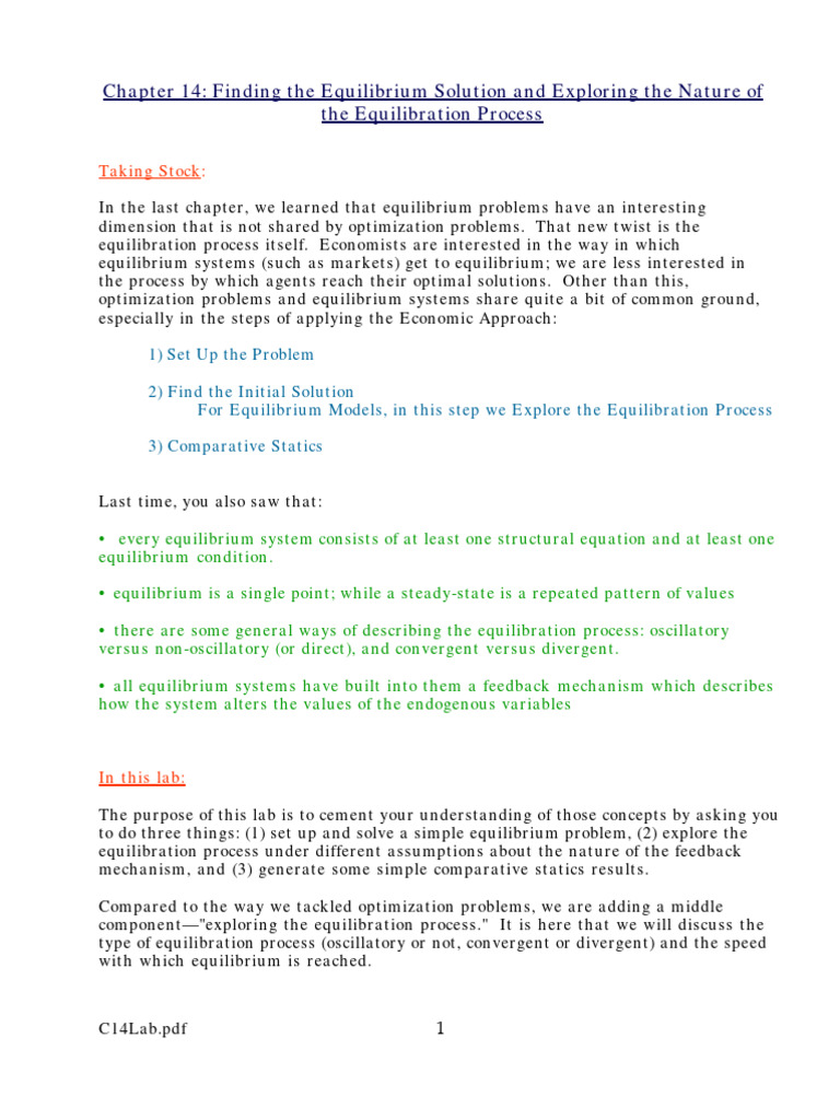 Finding The Equilibrium Solution and Exploring The Nature | PDF | Profit (Economics) | Economic ...