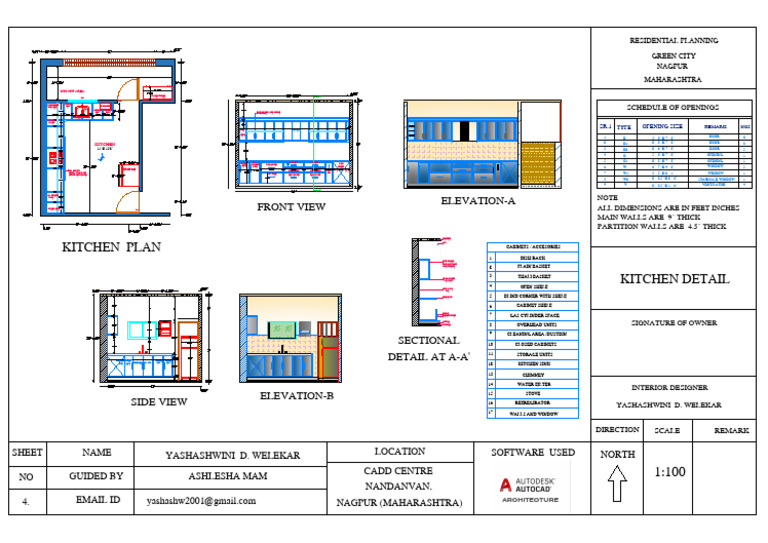 Yashashwini Residential Project Sheet4 Model | PDF | Kitchen | Architectural Design
