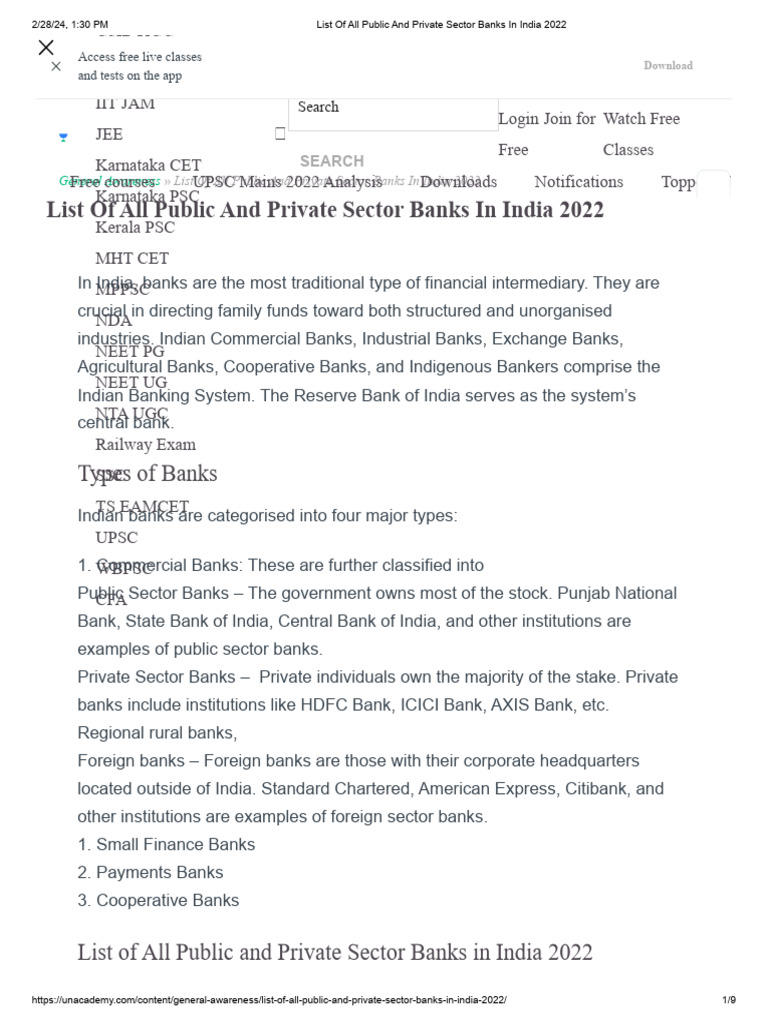 List of All Public and Private Sector Banks in India 84043284932880 ...