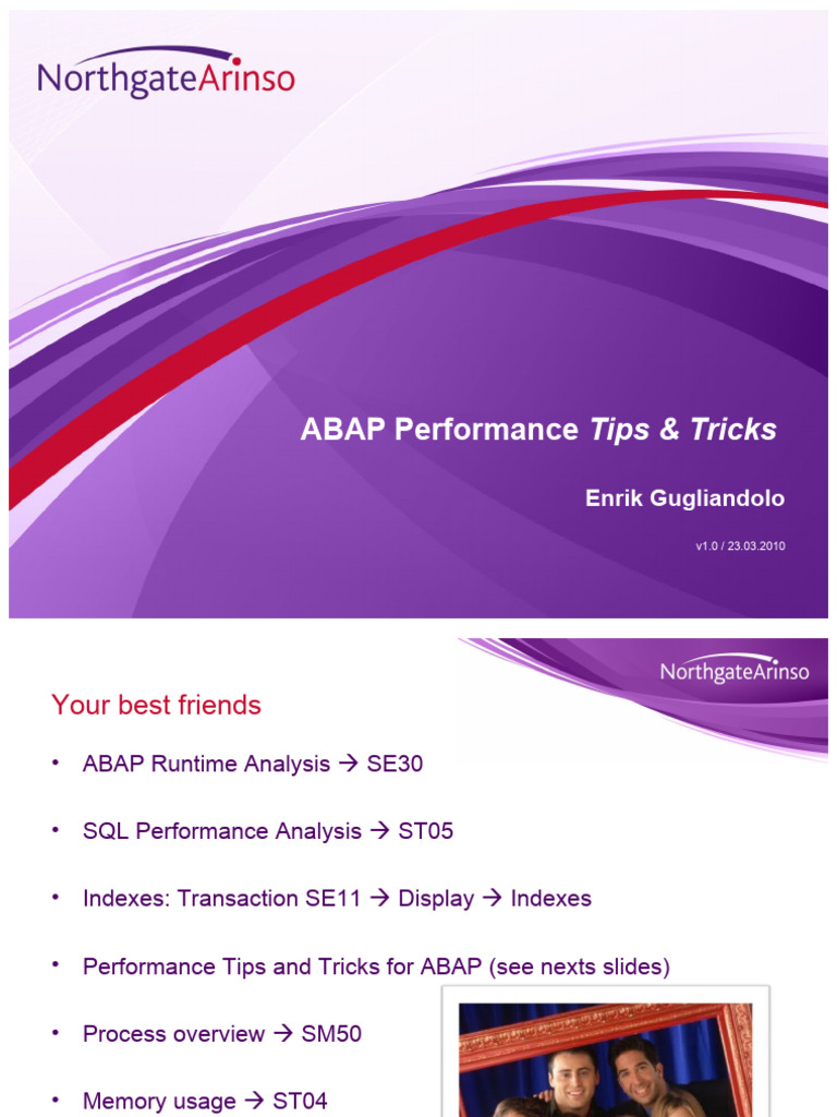 TEC BAS 10 - ABAP Performance Tips & Tricks - v2003 | PDF | Databases ... TEC BAS 10 - ABAP Performance Tips & Tricks - v2003 | PDF | Databases ...