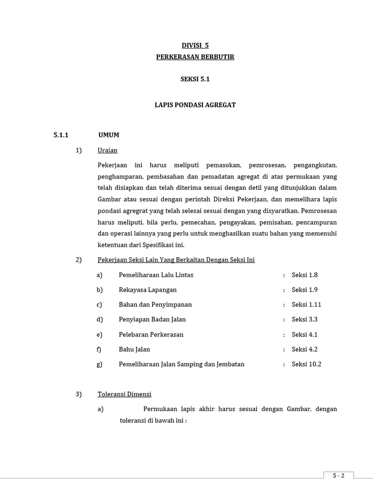 DIVISI 5 Perkerasan Berbutir | PDF