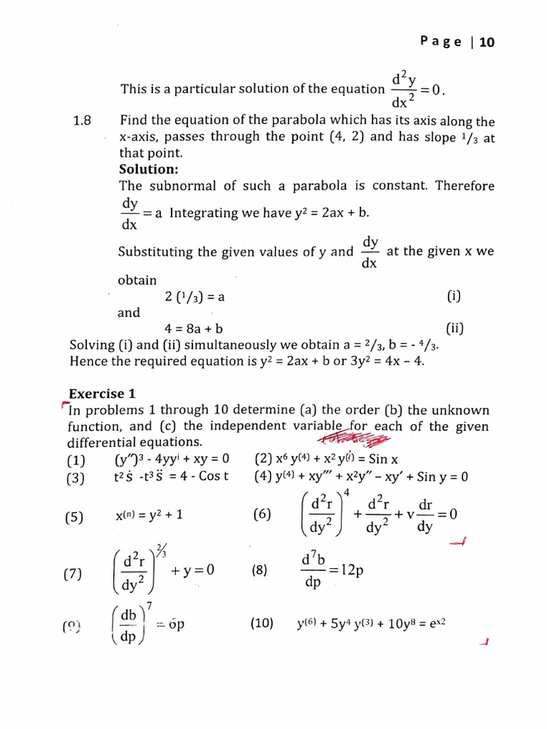 ODE Exercise 1 | PDF | Equations | Ordinary Differential Equation