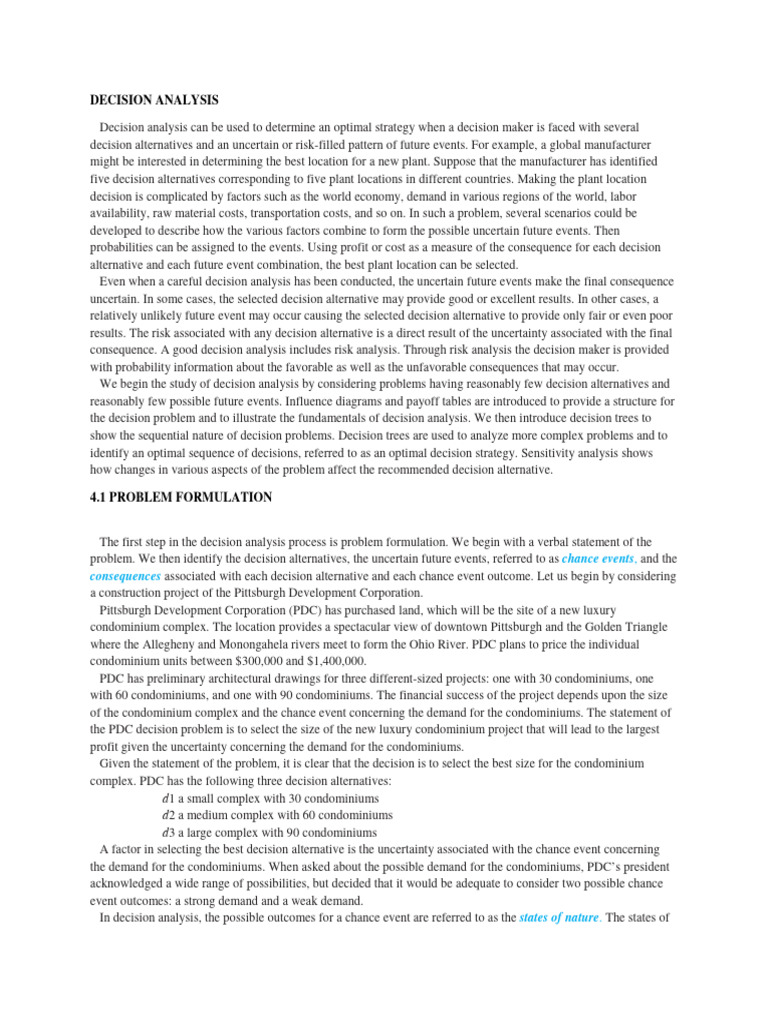 Decision Analysis | Download Free PDF | Decision Making | Applied Mathematics