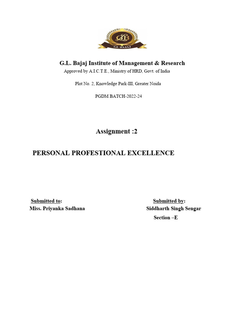 Siddharth 2ND ASSIGNMENT | PDF | Leadership | Goal