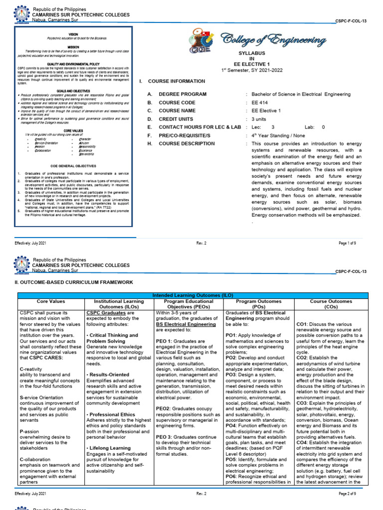 Ee Elective 1 | PDF | Photovoltaics | Energy Development