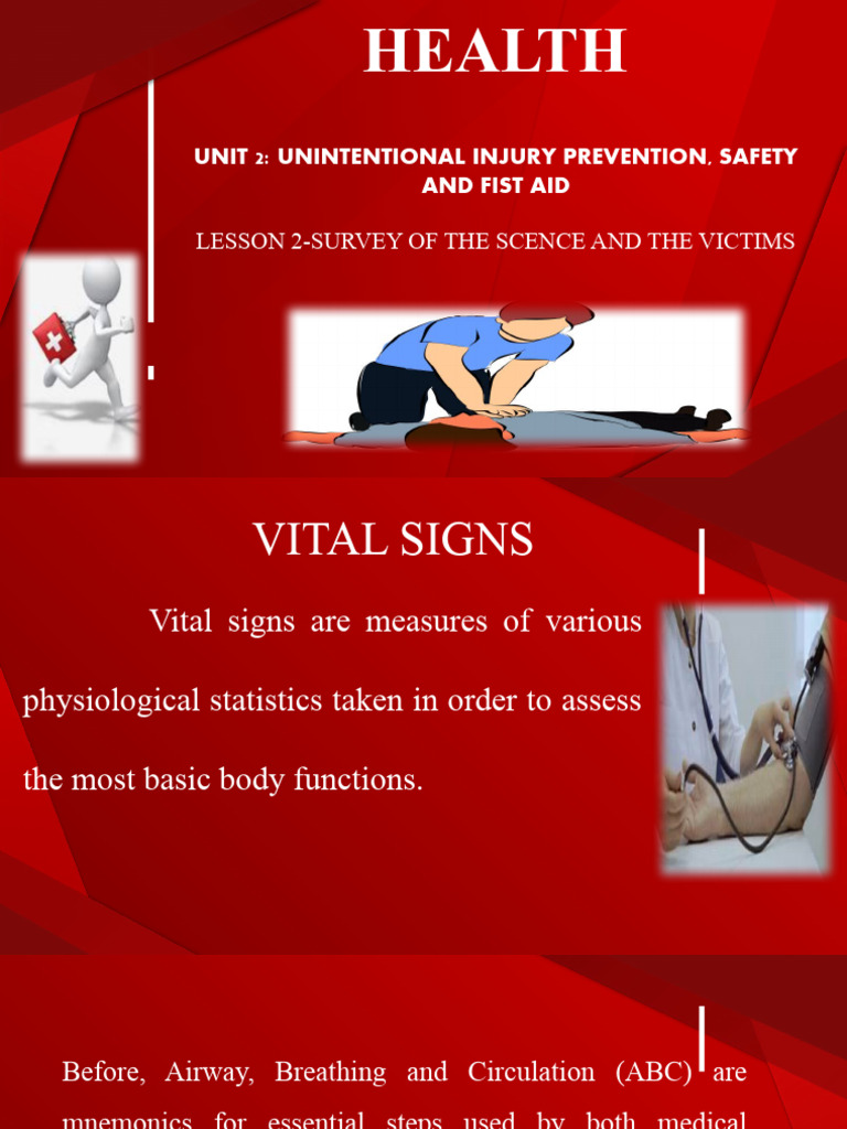 First Aid: Vital Signs & Surveys | PDF | Pulse | Cardiopulmonary ...