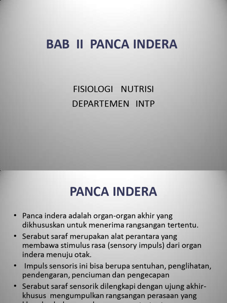 Fisiologi Nutrisi - Panca Indera | PDF