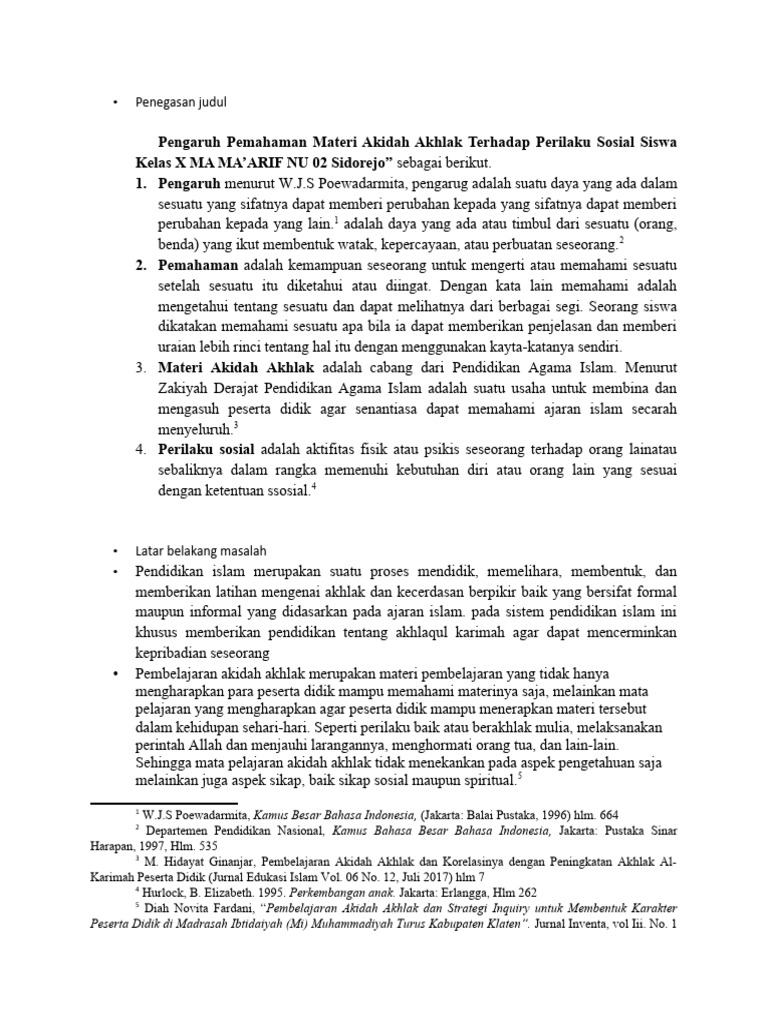 Pengaruh Akidah Akhlak pada Perilaku Siswa | PDF