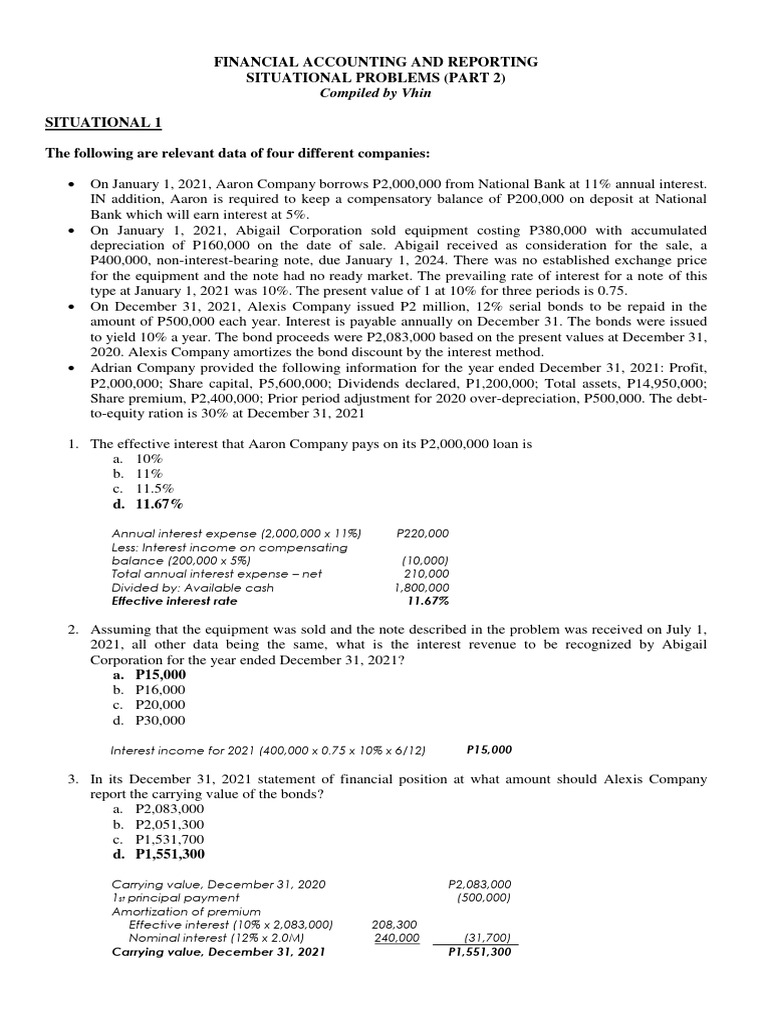 Revised FAR PROBLEMS (PART 2) With Answers | PDF | Depreciation | Book ... Revised FAR PROBLEMS (PART 2) With Answers | PDF | Depreciation | Book ...