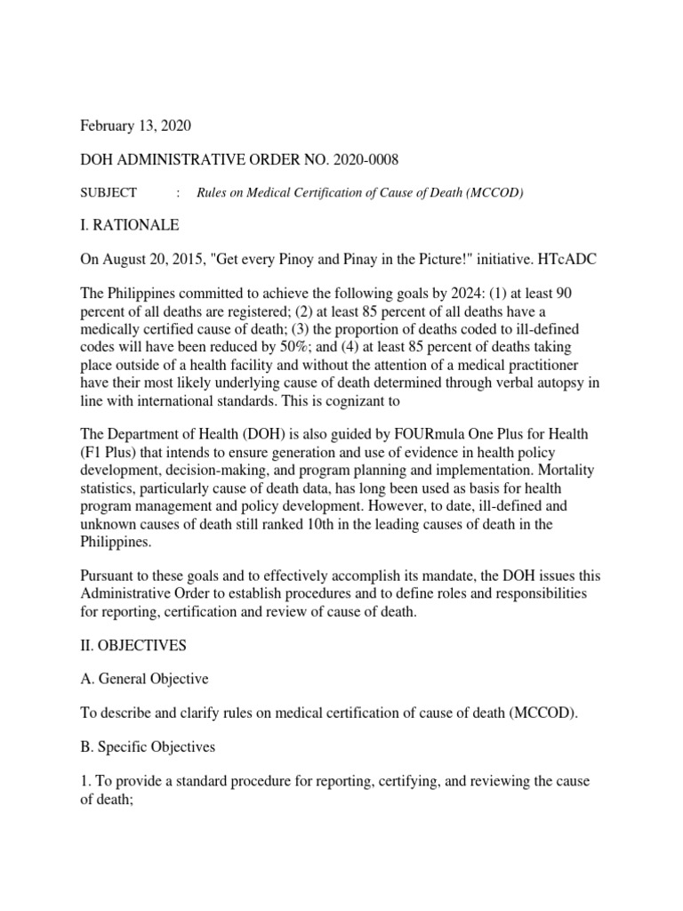 MCCOD Certification Guidelines 2020 | PDF | Death | Autopsy