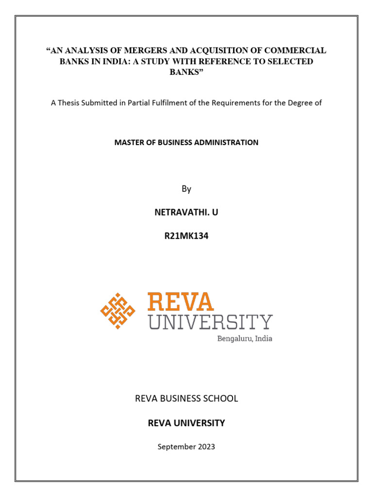 Final Project..... | PDF | Mergers And Acquisitions | Banks