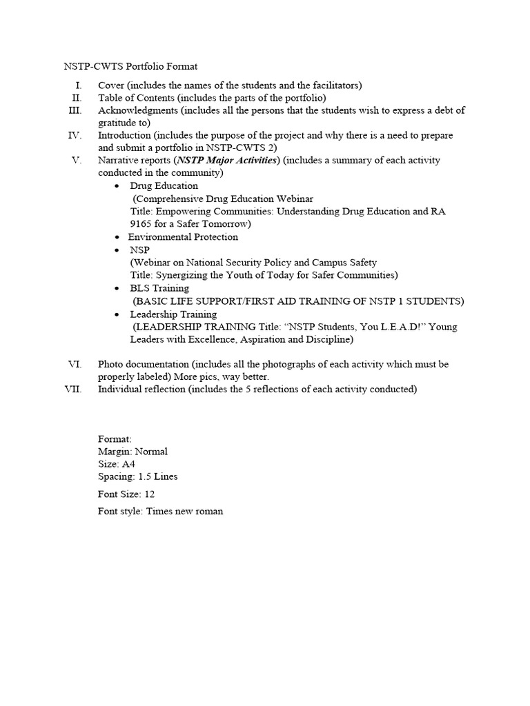 NSTP Portfolio | PDF