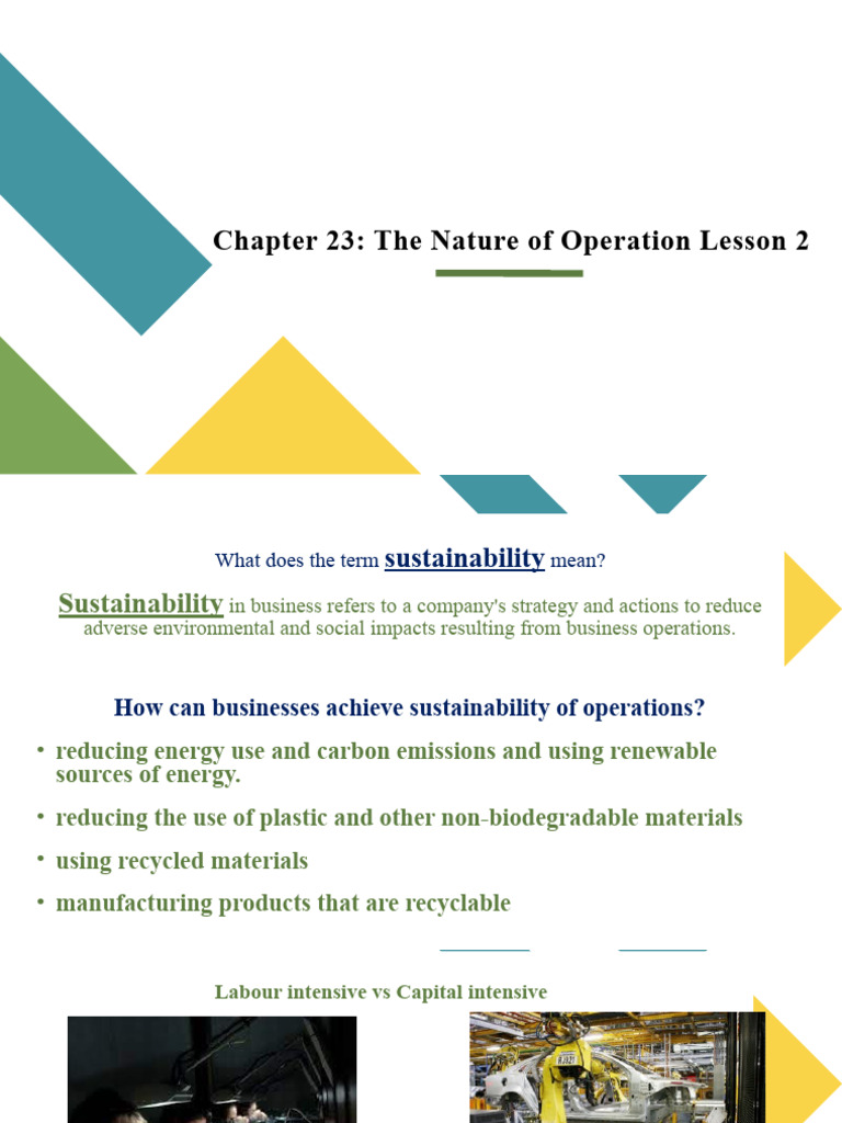 The Nature of Operations Lesson 3 & 4 | PDF | Mass Production | Recycling