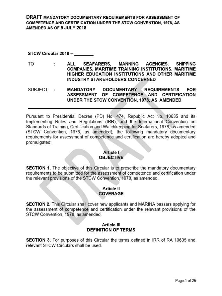 Mandatory Documentary Requirements | PDF | Sailor | Shipping