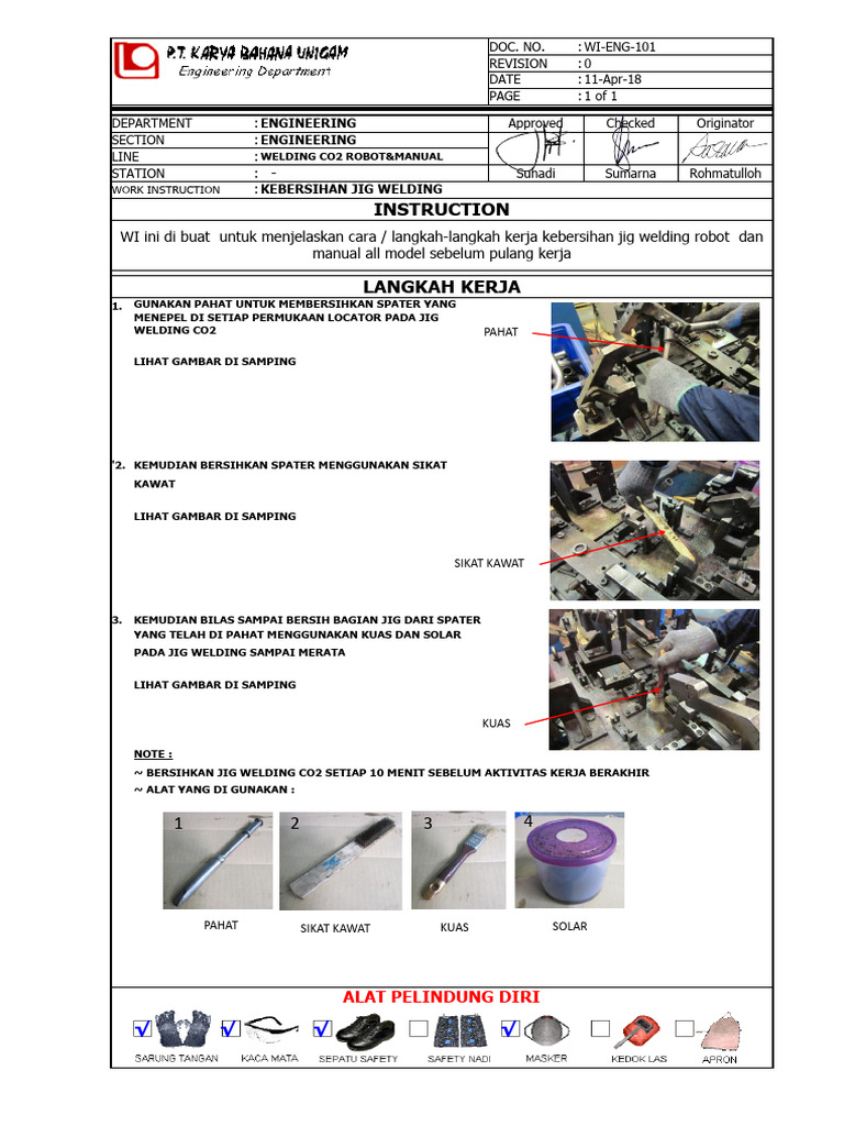 Kebersihan Jig Welding CO2 | PDF