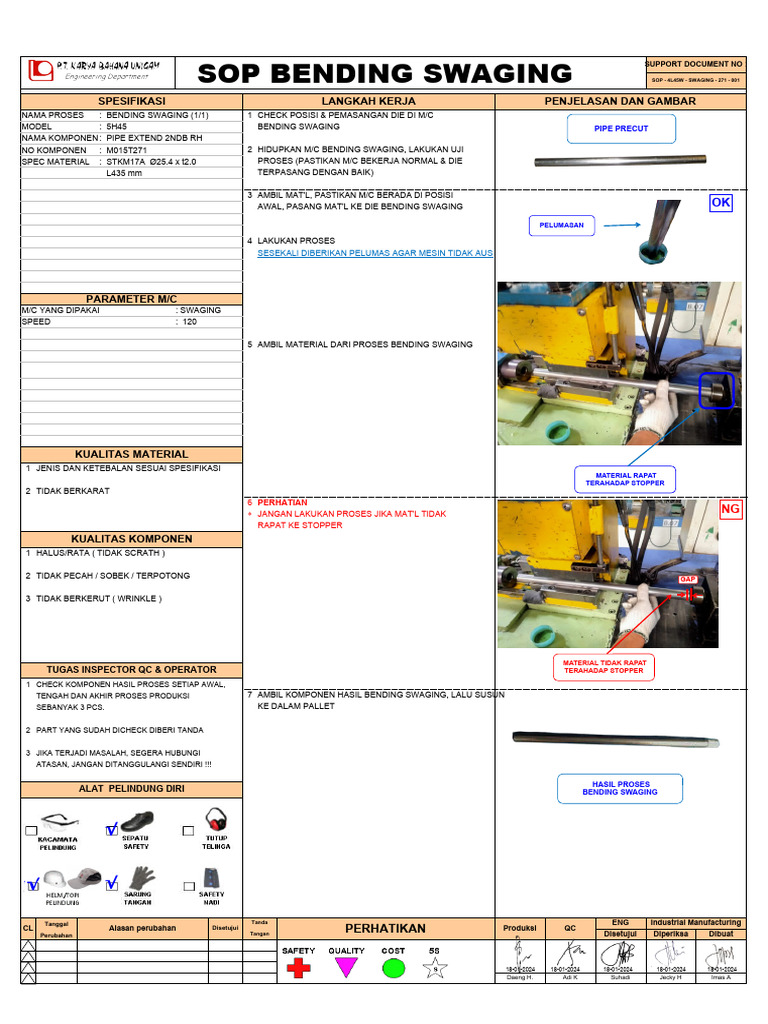 Sop - Bending Pipe Pipe Extend 2NDB RH | PDF
