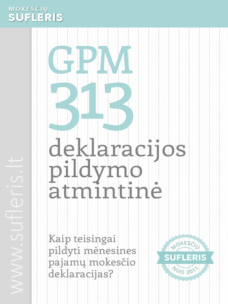 GPM 313 Deklaracijos Pildymo Atmintinė | PDF