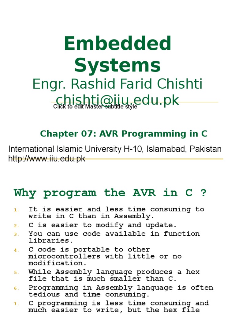 Ch07 Avr Programming In C C Programming Language Inputoutput