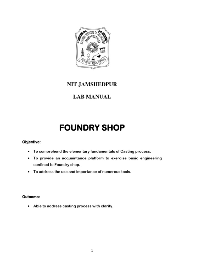 Foundry Shop Manual | PDF | Casting | Foundry