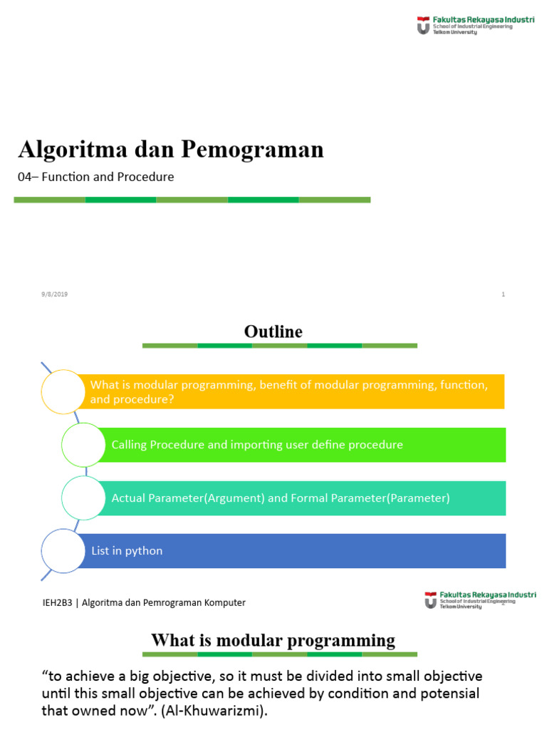 w4 Function Procedur | PDF | Parameter (Computer Programming) | Control Flow
