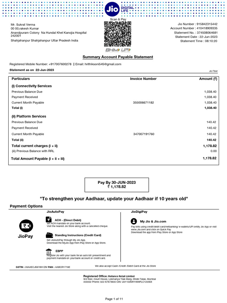 May Bill | Download Free PDF | Payments | Credit Card