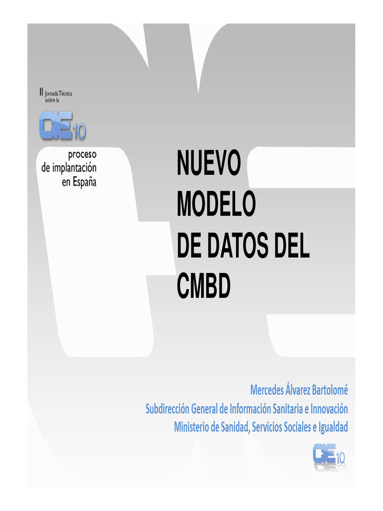 Nuevo Modelo de Datos del CMBD | PDF | Hospital | Cuidado de la salud