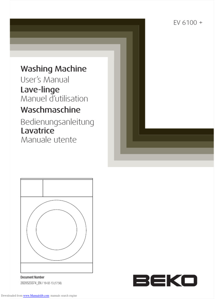 Ev - 6100 - Front Load Washing Machine | PDF | Washing Machine | Laundry