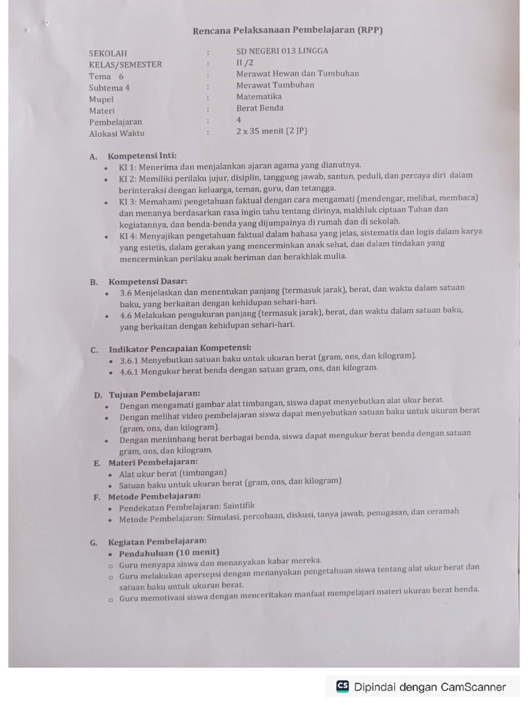 RPP Observasi Ros | PDF