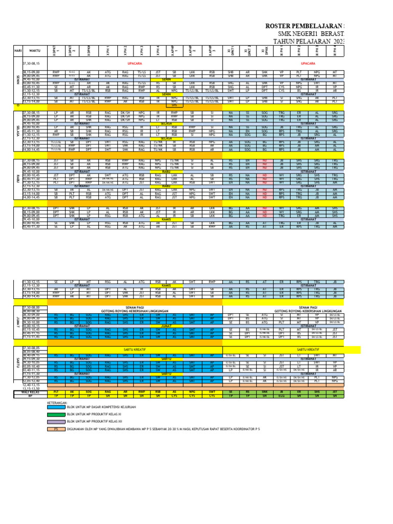 Roster Sem - Genap 23-24-1 | PDF
