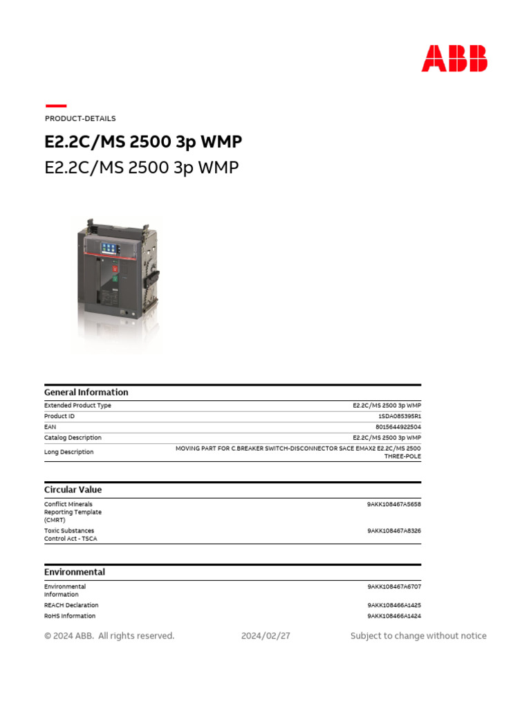 Switch Disconnector Specs | PDF