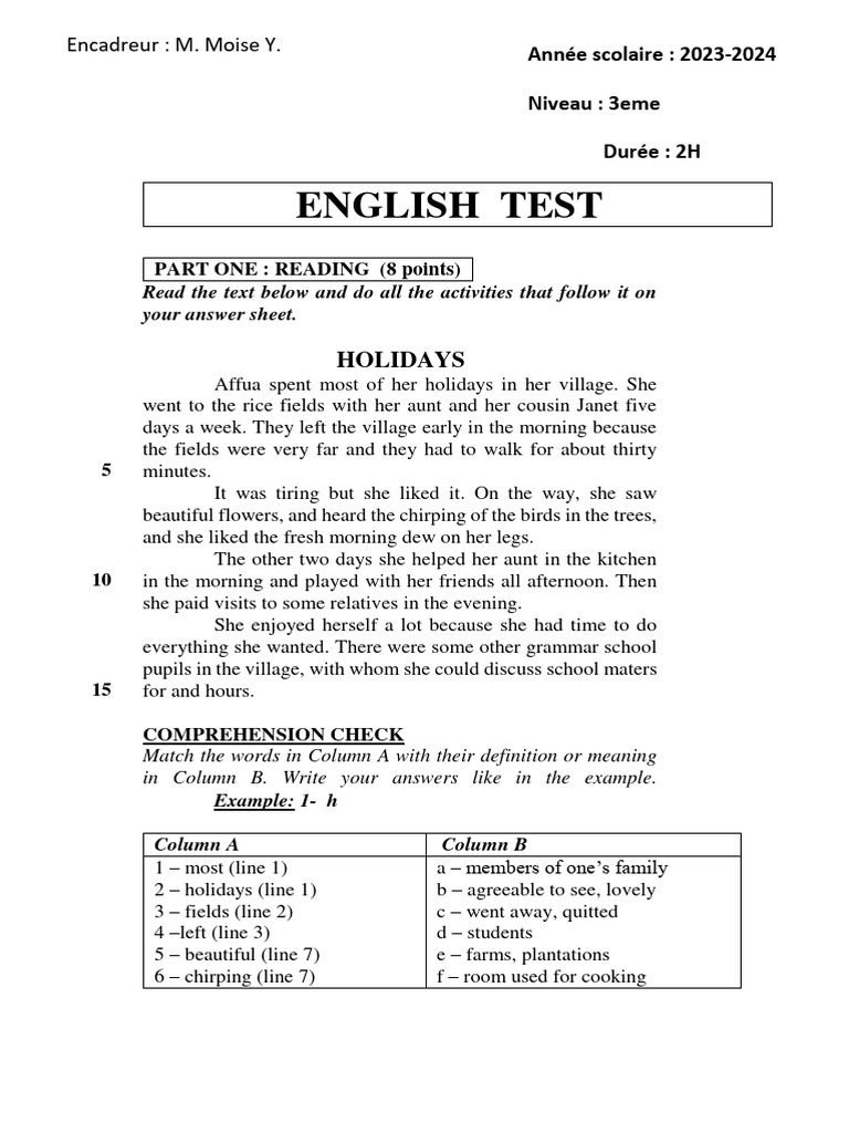 Devoir Anglais Oceane | PDF