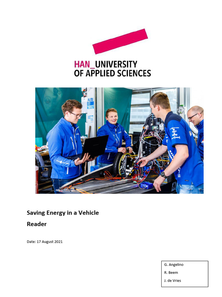 Saving Energy in A Vehicle-Reader 2022 | PDF | Force | Engines