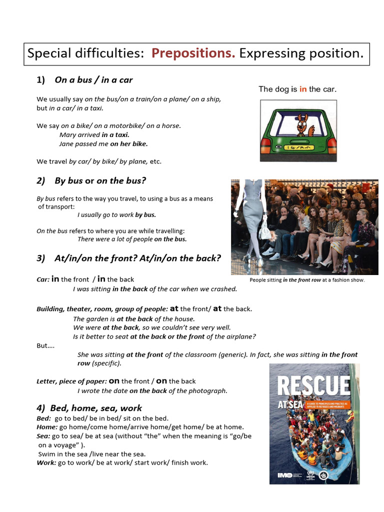 Prepositions 2 (Position) | PDF