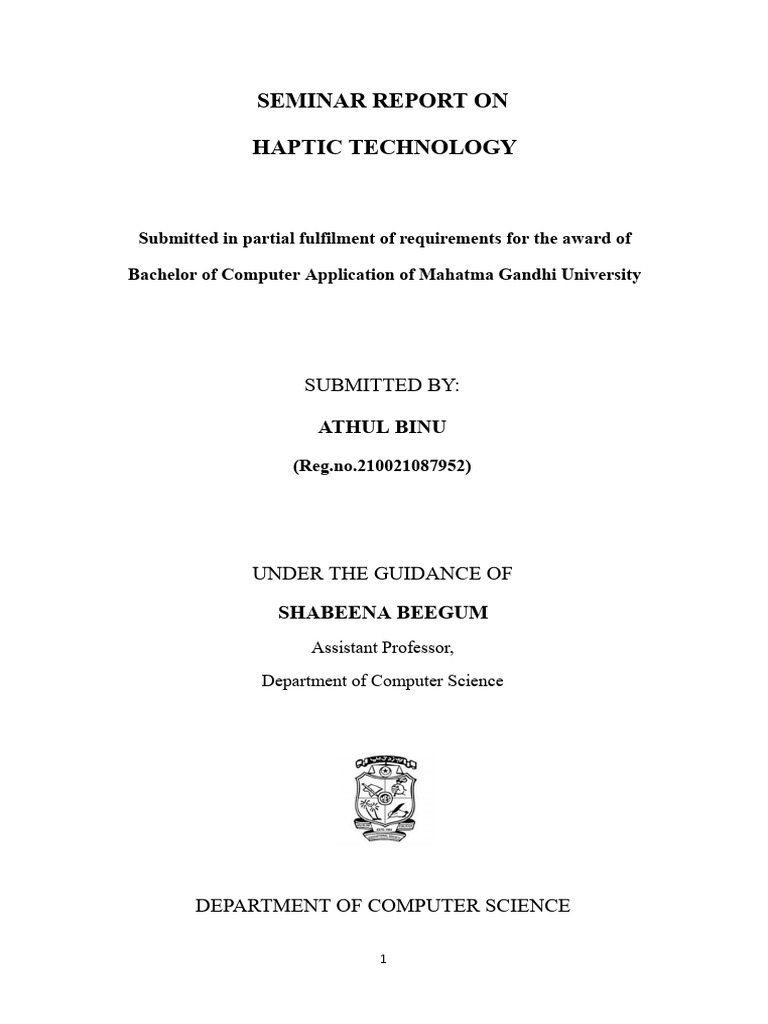 Haptic Technology | PDF | Simulation | Virtual Reality