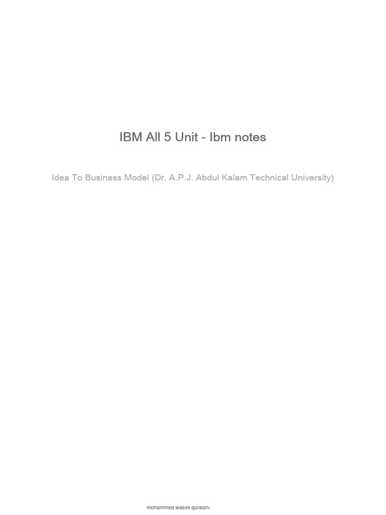 Ibm All 5 Unit Ibm Notes Pdf Entrepreneurship Product Business