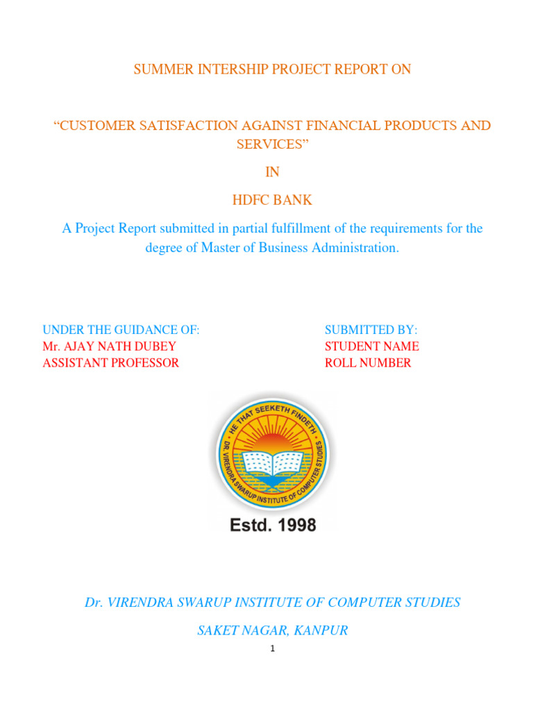 Summer Intership Project Report On | PDF | Banks | Return On Equity