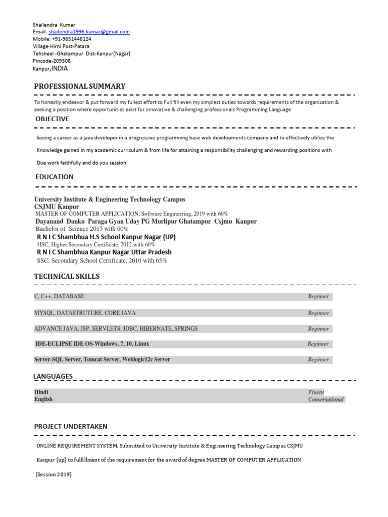Shailendra-CV - Shailendra Awasthi | PDF