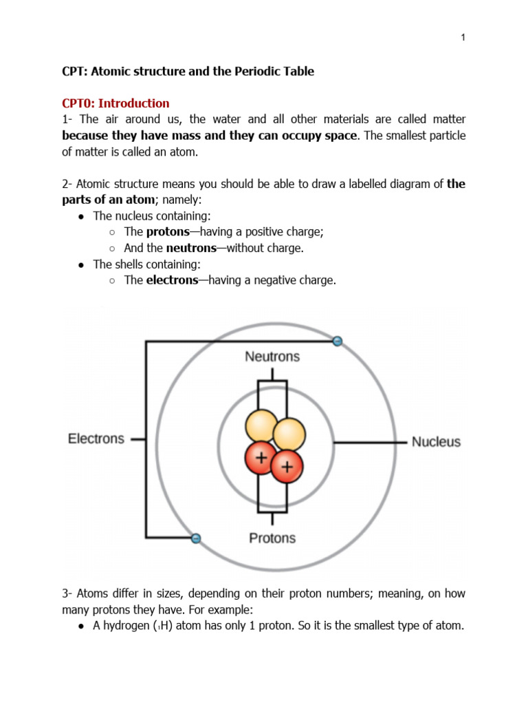 Atomic Structure and Periodic Table Overview | PDF | Atoms | Chemical ...