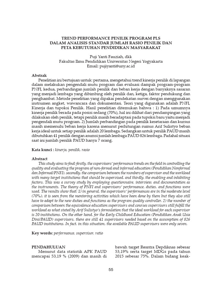 Performance Penilik Program PLS | PDF