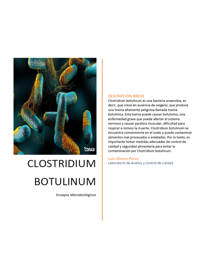 Clostridium botulinum y el botulismo | PDF | Especialidades Medicas ...