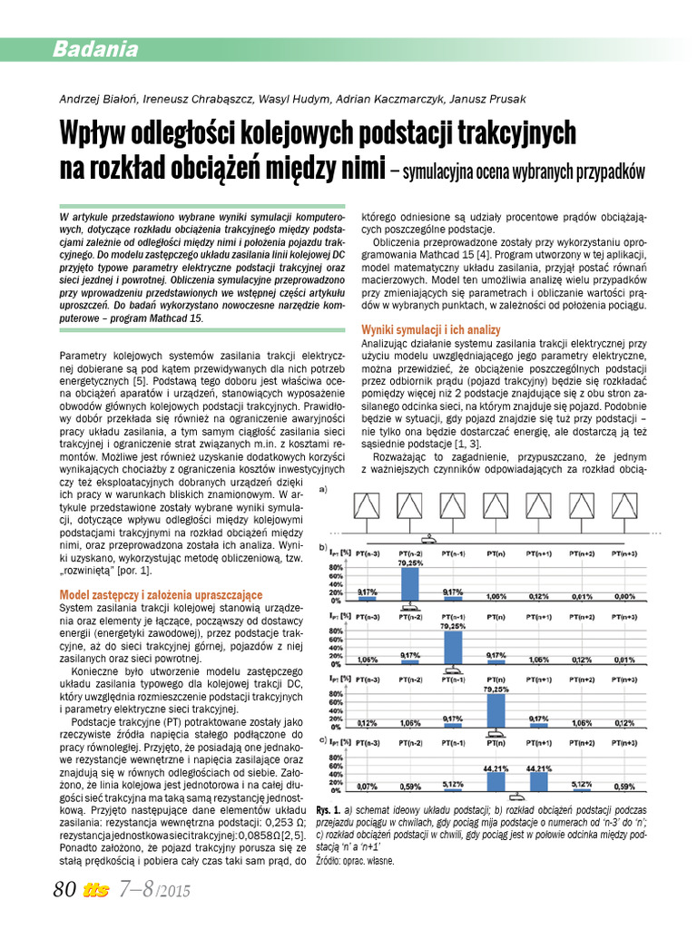 Wpływ Odleglosci Podstacji Trakcyjnych - Bialon | PDF