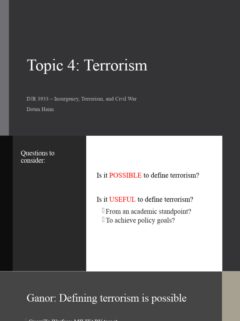 Understanding Terrorism: Definitions and Motivations | PDF ...