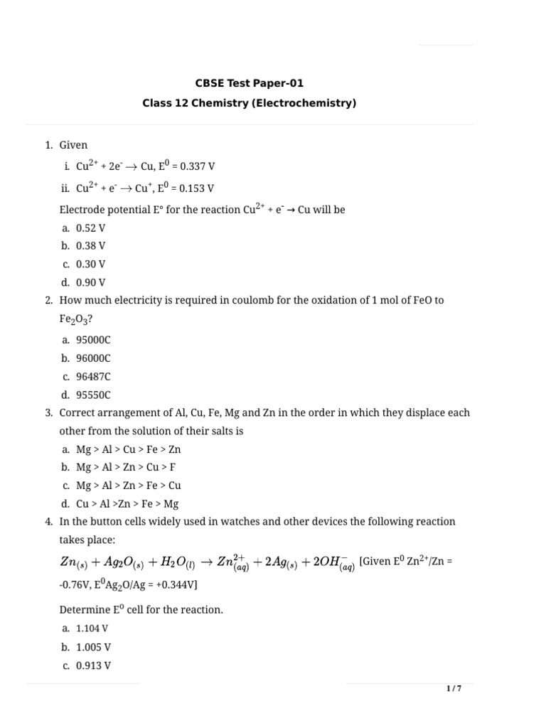 Electro 1 | PDF | Electrochemistry | Redox