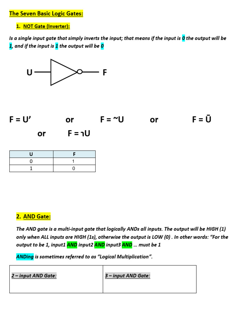 Lecture Notes Digital Gates Pdf Digital Electronics Theoretical Computer Science