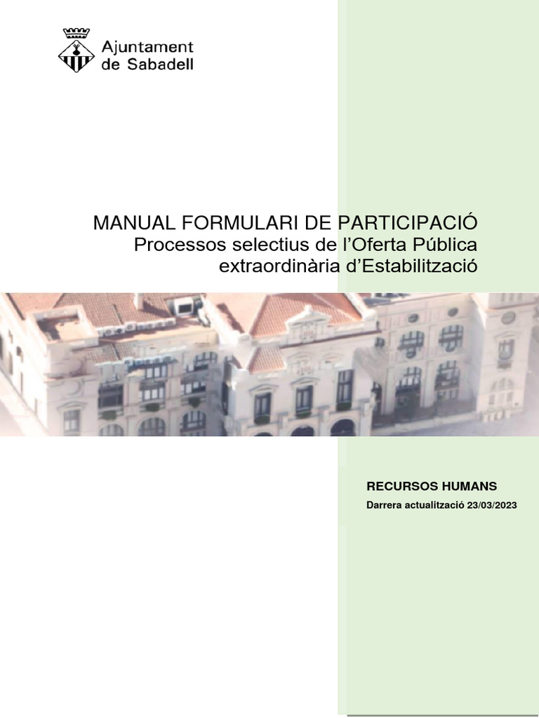 Manual Formulari Estabilització V5 | PDF