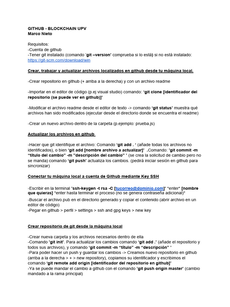 Guía Básica de Git y GitHub | PDF | Archivo de computadora | Programación de computadoras
